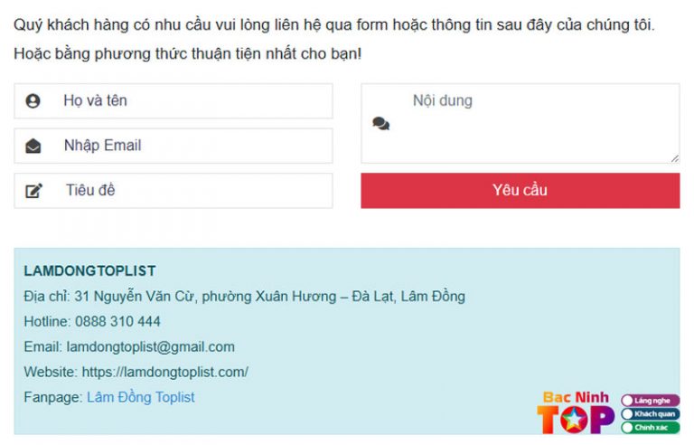 Lâm Đồng Toplist - Trang web đánh giá và phản hồi dịch vụ chân thực